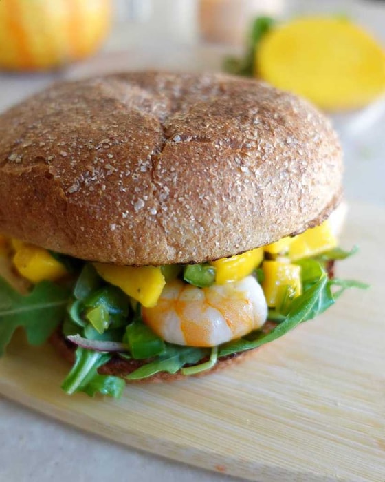 Mango Shrimp burger Recipe | The Woodlands TX Chef