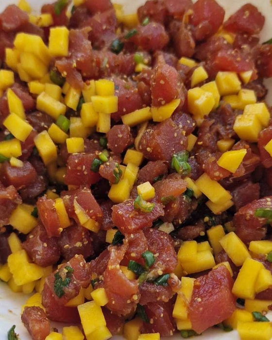 Tuna Tartare with Mango and Prawn Crackers Recipe | The Woodlands TX Chef